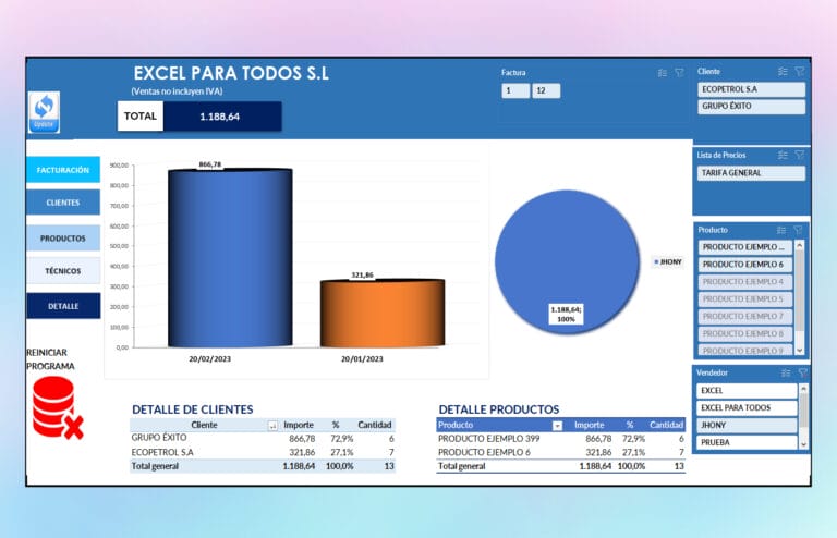 Sistema de Facturación en Excel con base de datos