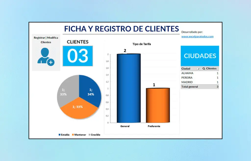Plantilla Base de Datos de Clientes en Excel