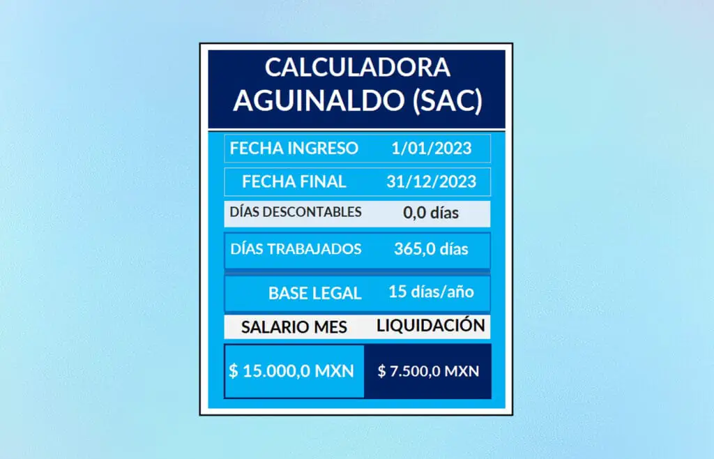 Calculadora de Aguinaldo 2025 México - Descarga en Excel