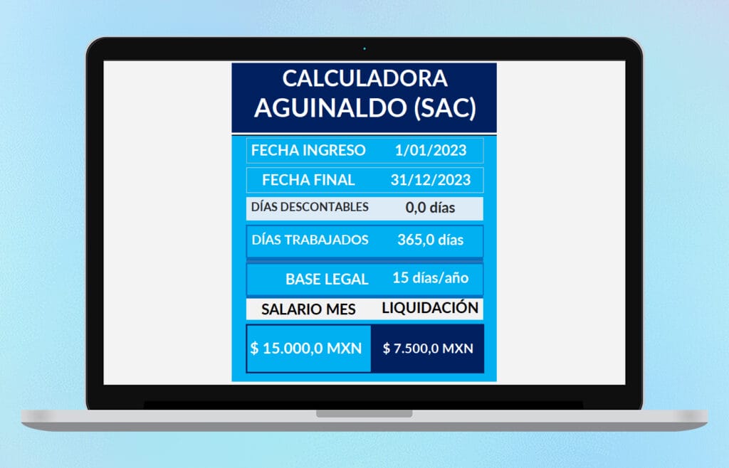 Calculadora de Aguinaldo 2025 México - Descarga en Excel
