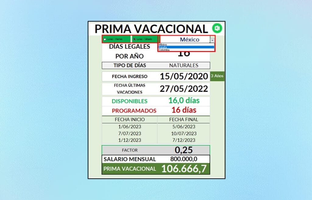 Calculadora de Prima Vacacional 2025 | México