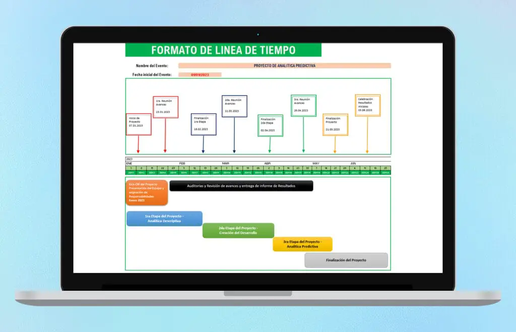 Plantilla Línea de Tiempo en Excel - Descarga Gratis
