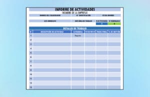 Formato Reporte de Actividades en Excel y PDF