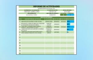 Formato Reporte de Actividades en Excel y PDF