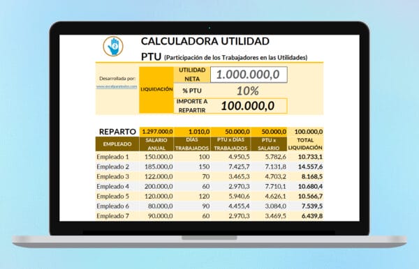 Calculadora PTU de Reparto de Utilidades 2025