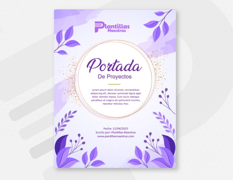 Portadas Moradas | Plantillas en Word