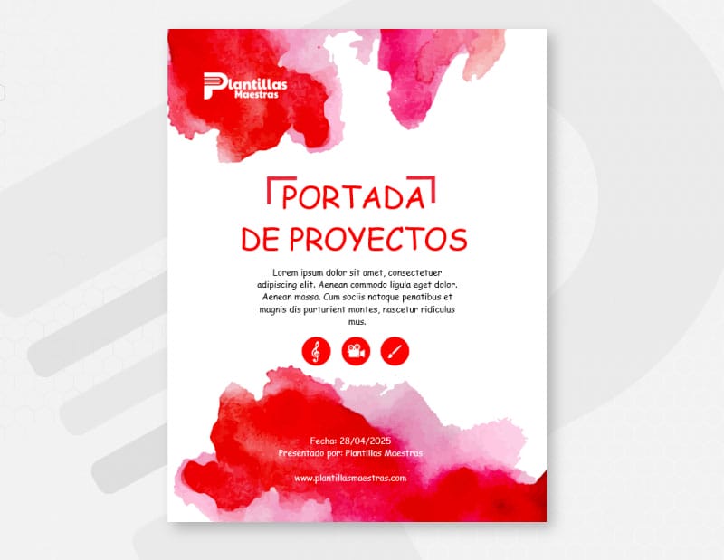 Portadas en Rojo | Plantillas Editables en Word